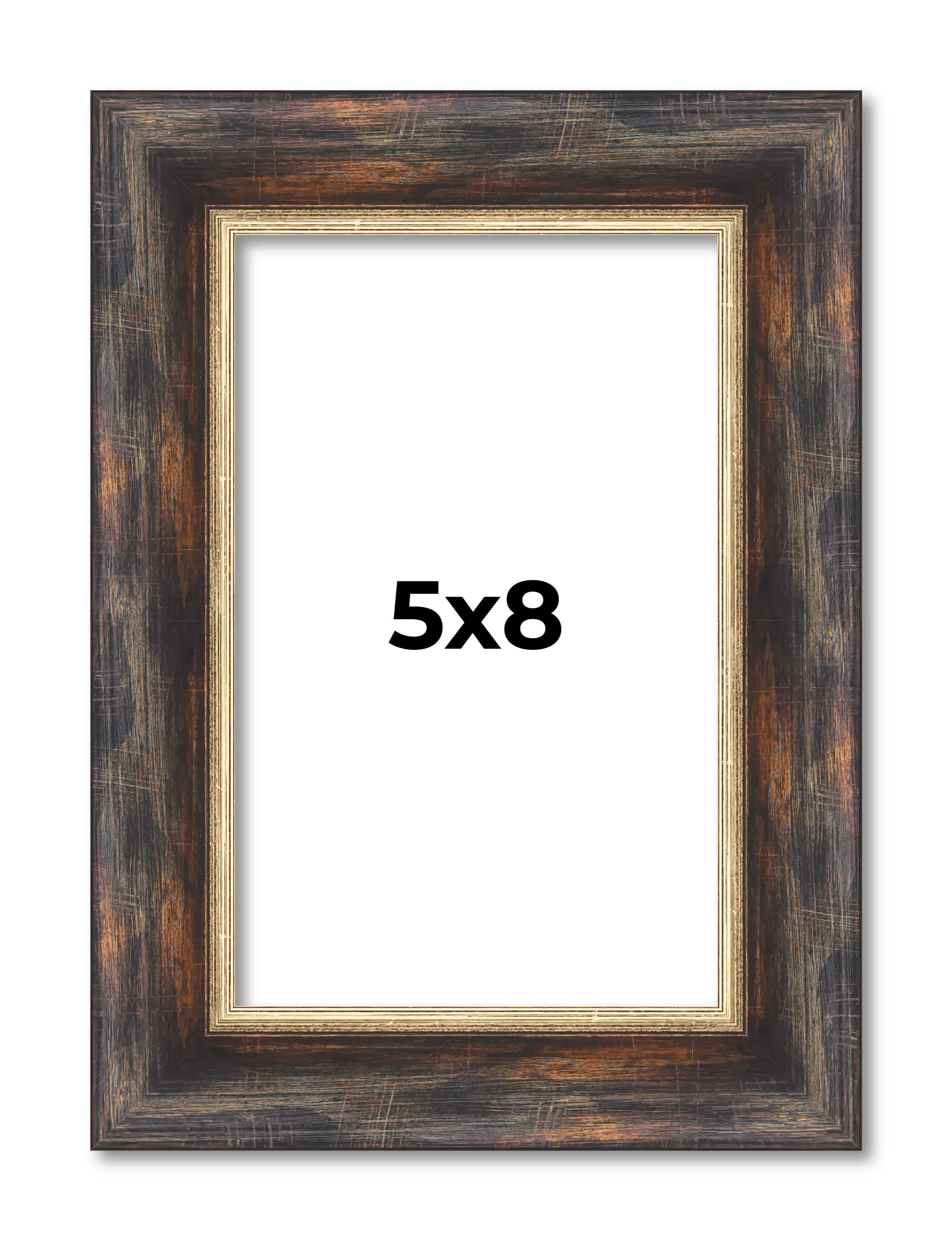 5x8 In Frame Gold Real Wood Picture Frame Width 1.5 inches | Interior ...