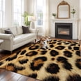 5x8 Leopard Print Area Rug for Living Room, Washable Non Slip Low Pile ...