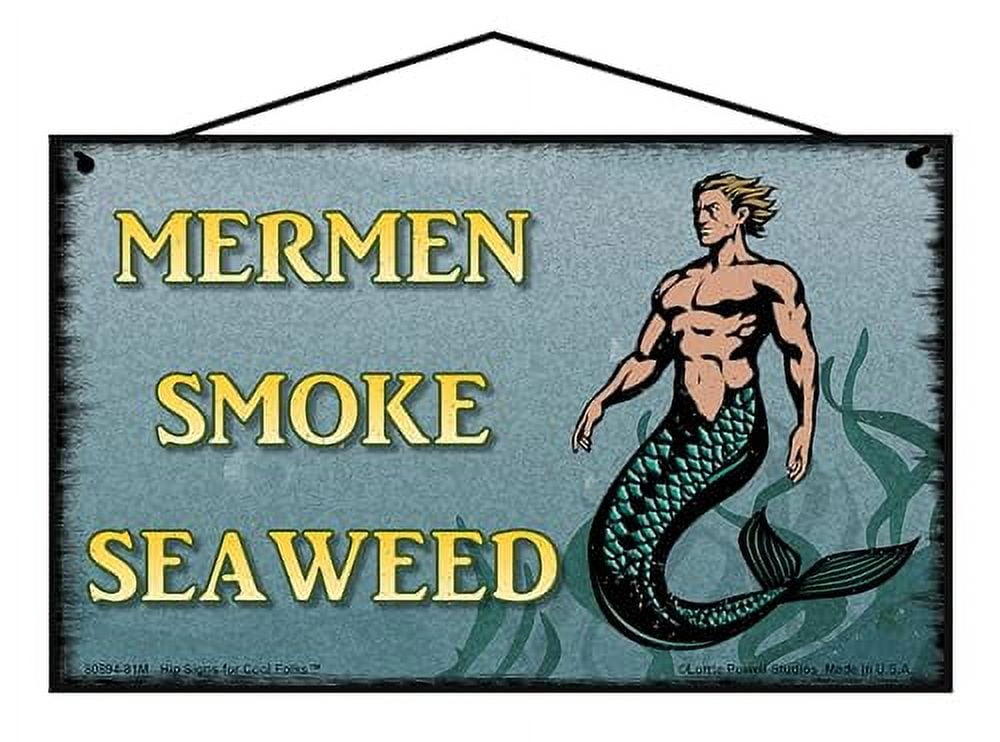 5x8 Mermen Smoke Seaweed Vintage Style Sign - Nautical Home Décor with ...
