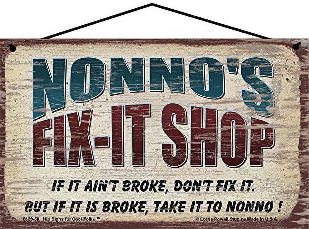 5x8 Nonno's Fix-It Shop Sign Italian Grandfather Grandpa Father's Day ...