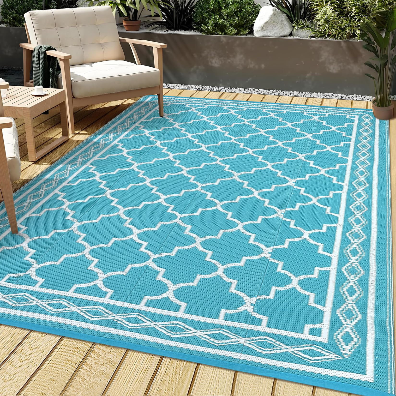 5x8 Outdoor Patio Rug, Plastic Straw Rug for Patio,Waterproof ...