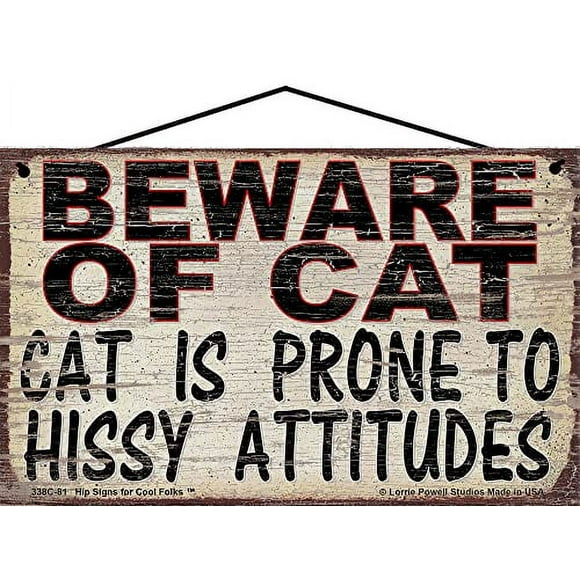 Beware Cat Sign