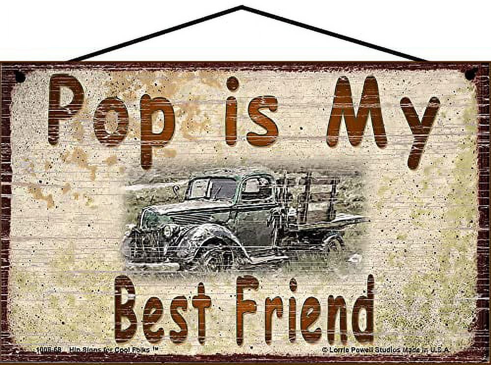 5x8 Poppa is my Best Friend Sign, Vintage Style Home Décor for Grandpa ...