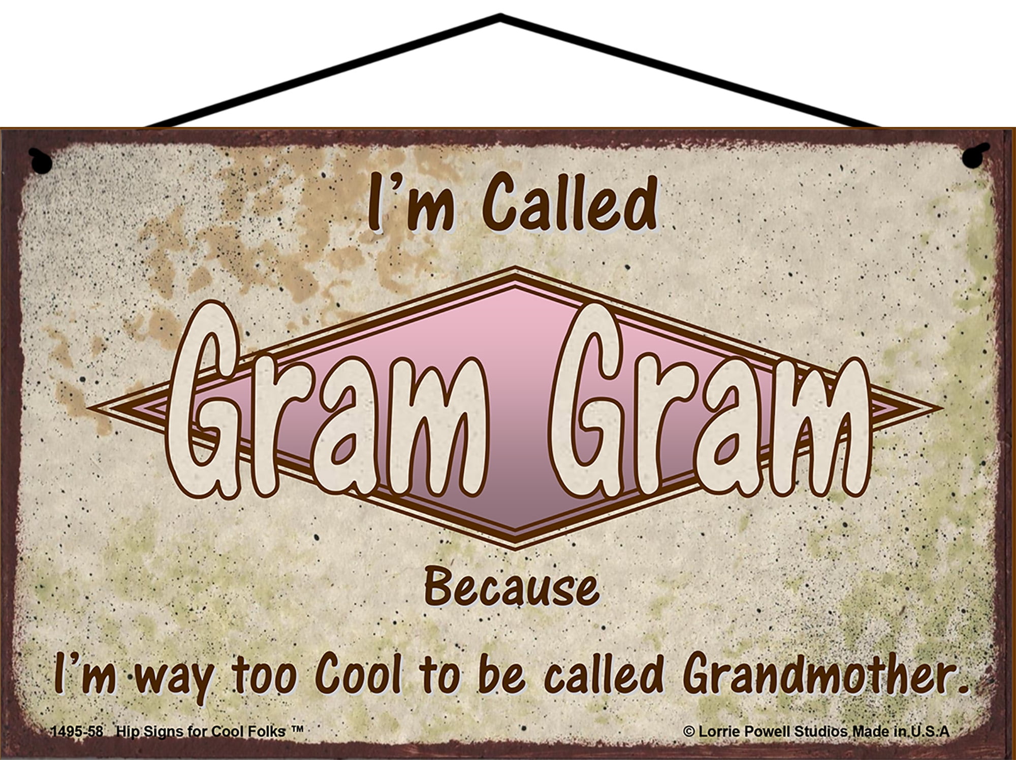 5x8 Retro Family Sign - I'm Called Gram Gram Because I'm Way Too Cool ...