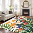5x8 Spring Tulip Floral Area Rug for Living Room, Washable Non Slip Low ...