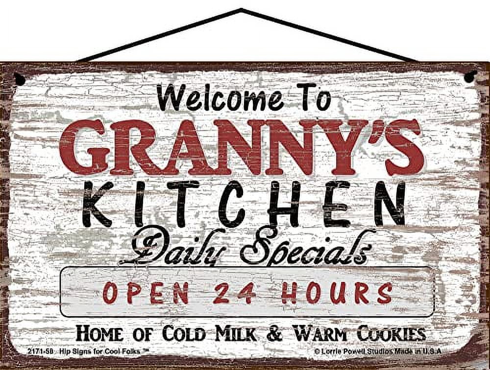 5x8 Vintage Style Kitchen Sign Welcome to Granny's Kitchen Daily ...