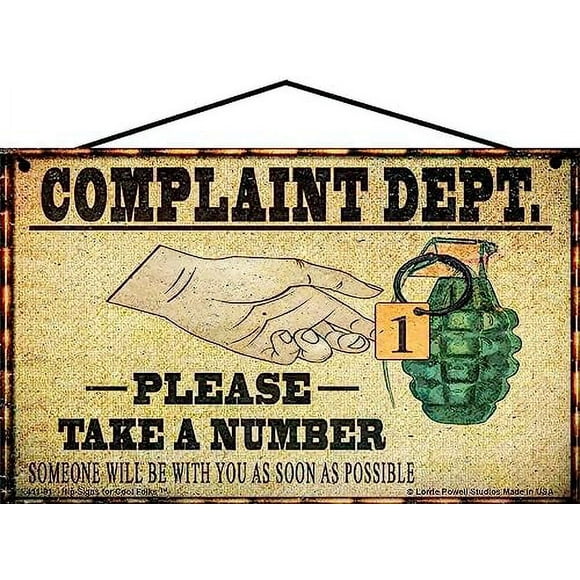 Complaint Department Sign