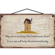 Valeria Yost Home Decor: Outhouse Rules 8" x 12" Black-Finished Wood ...