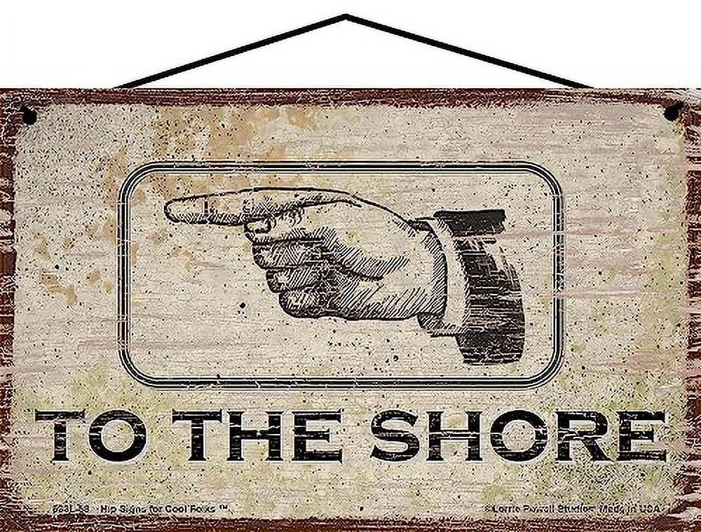 5x8 Vintage Style Sign with a Hand Pointing to the LEFT in the ...