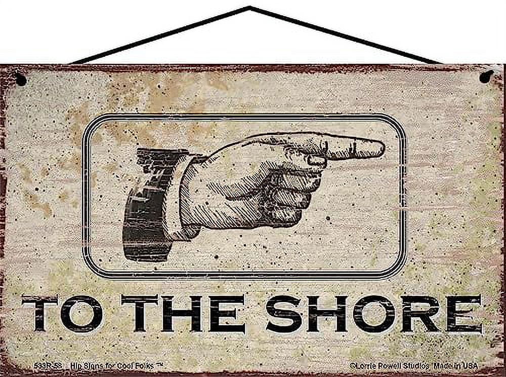 5x8 Vintage Style Sign with a Hand Pointing to the RIGHT in the ...