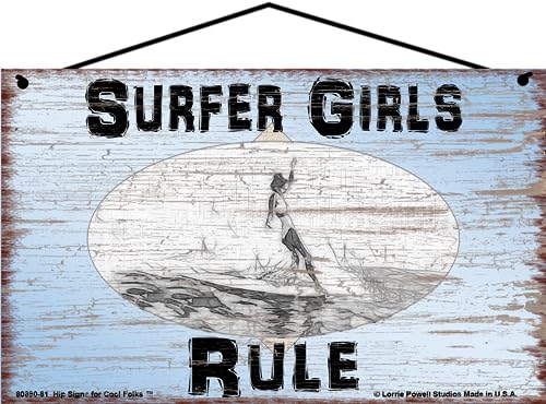 5x8 Vintage Style Sign Saying Surfer Girls Rule - Nostalgic Surfing ...