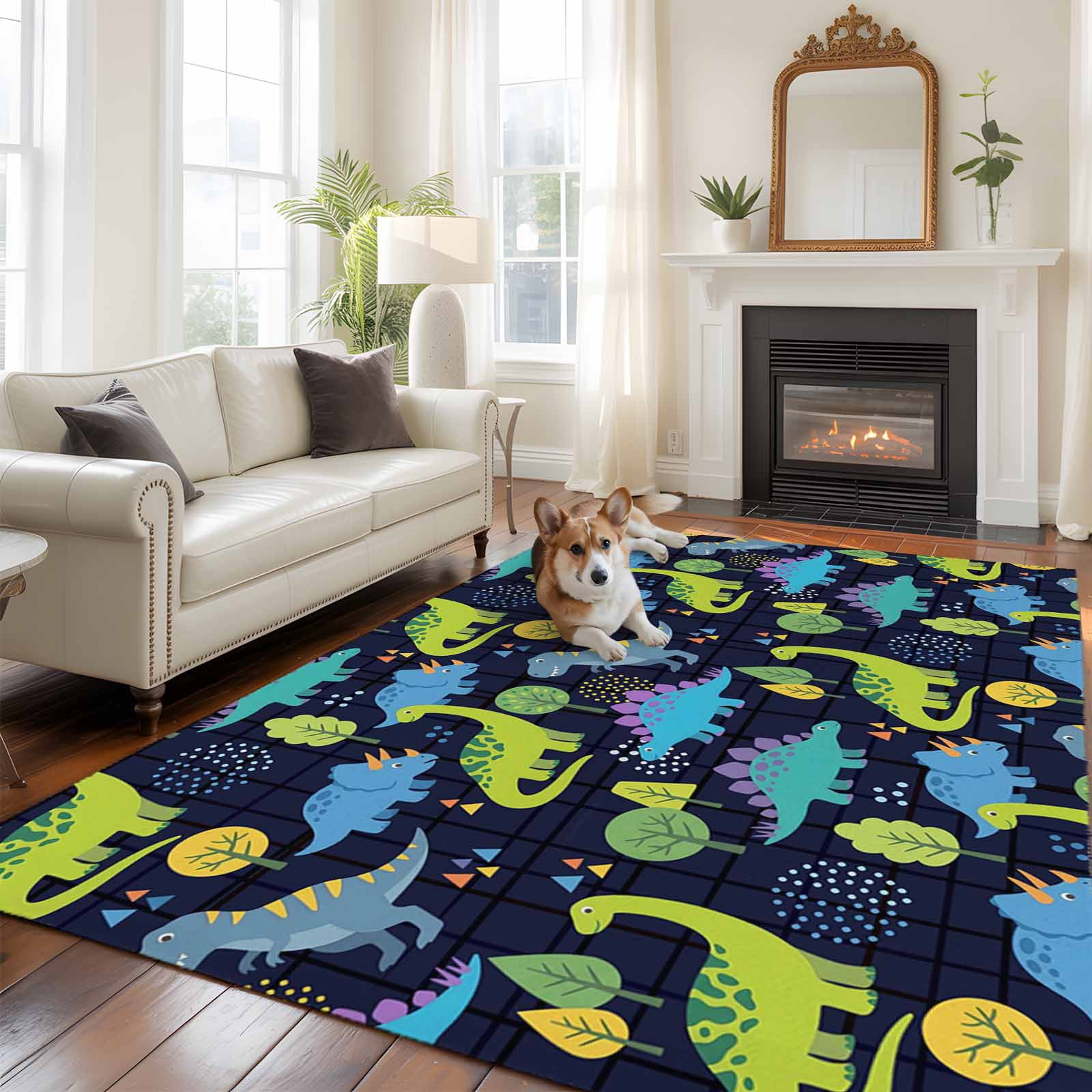 5x8 Washable Area Rug, Children's Day Non-Slip Large Rectangle Rug for ...