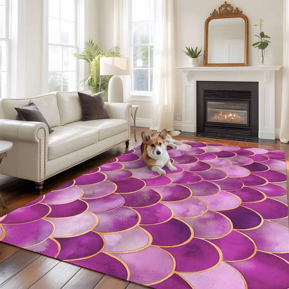 5x8 Washable Area Rug, Retro Non-Slip Large Rectangle Rug for Living ...