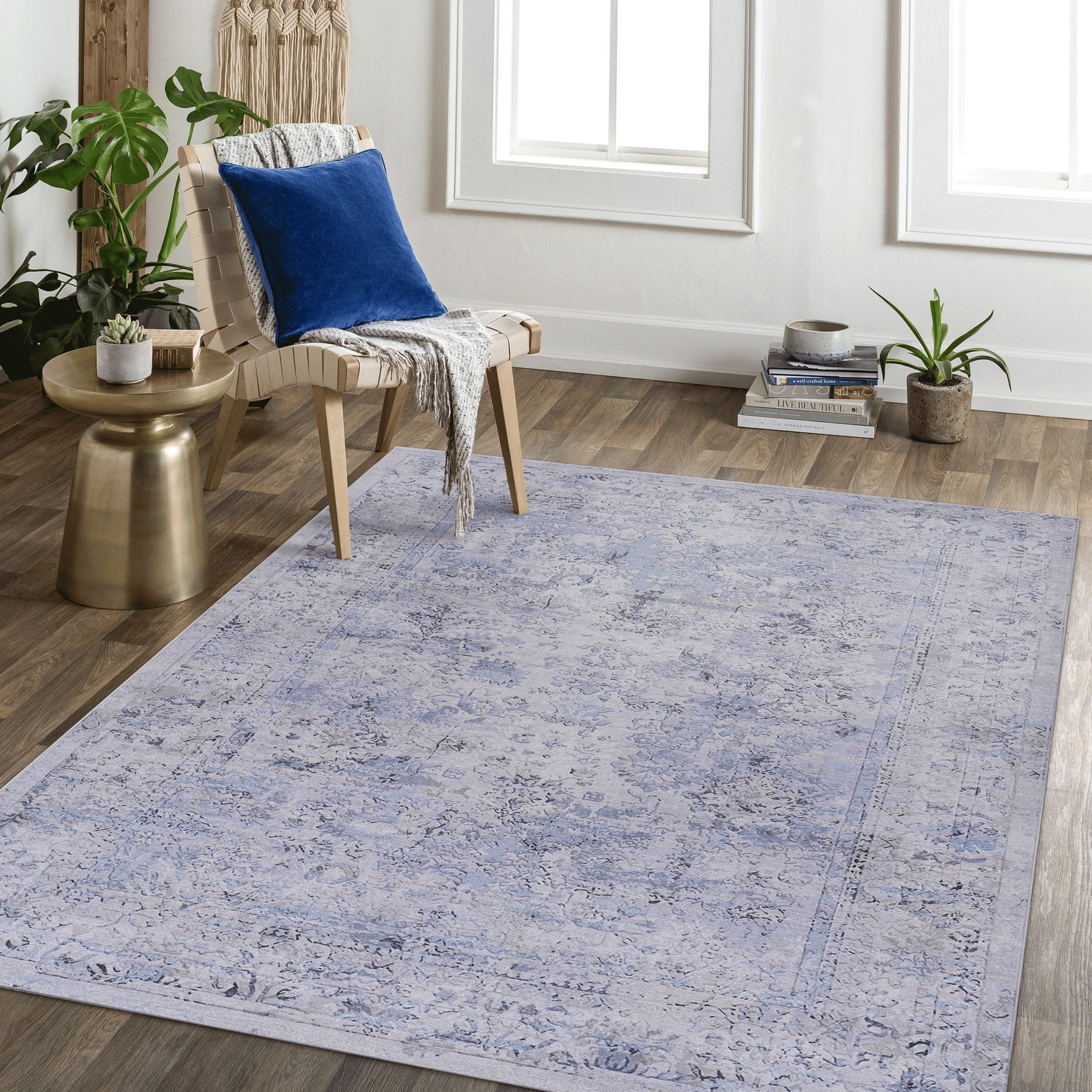 5x8 Washable Rug with TPR Backing - Kid & Pet Safe - Suitable for ...
