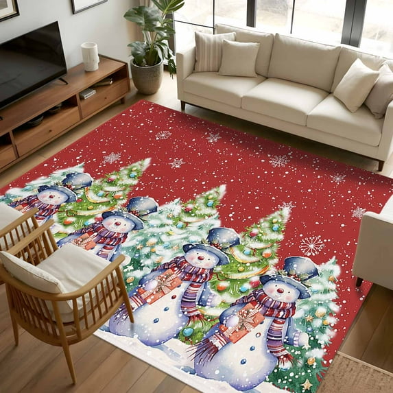 5x8Ft Area Rugs, Christmas, Non-Skid Rubber Backing Large Rectangle ...