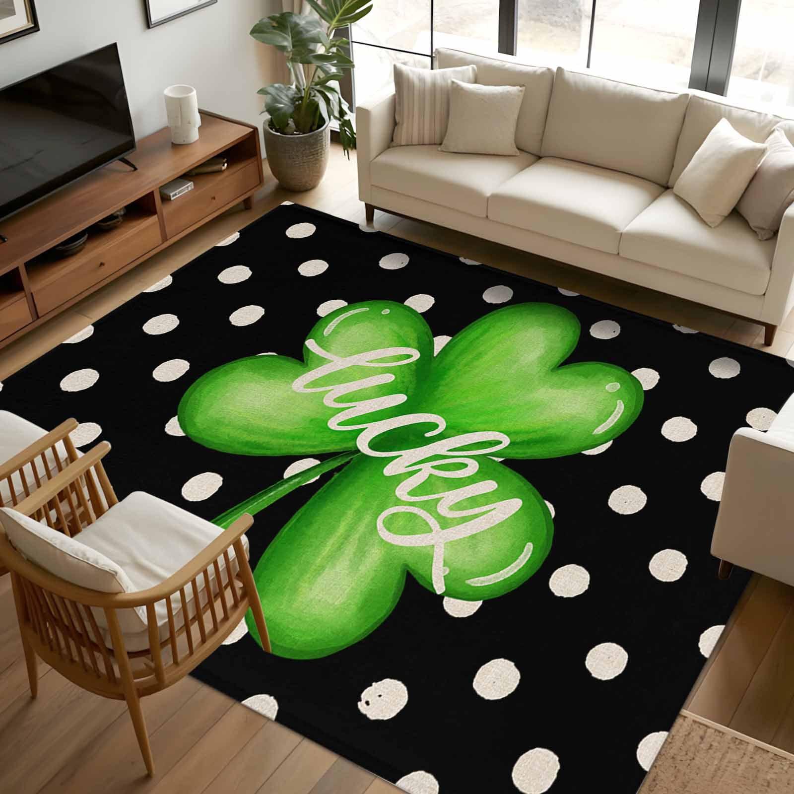 5x8Ft Area Rugs, St. Patrick's Day Non-Skid Rubber Backing Large ...
