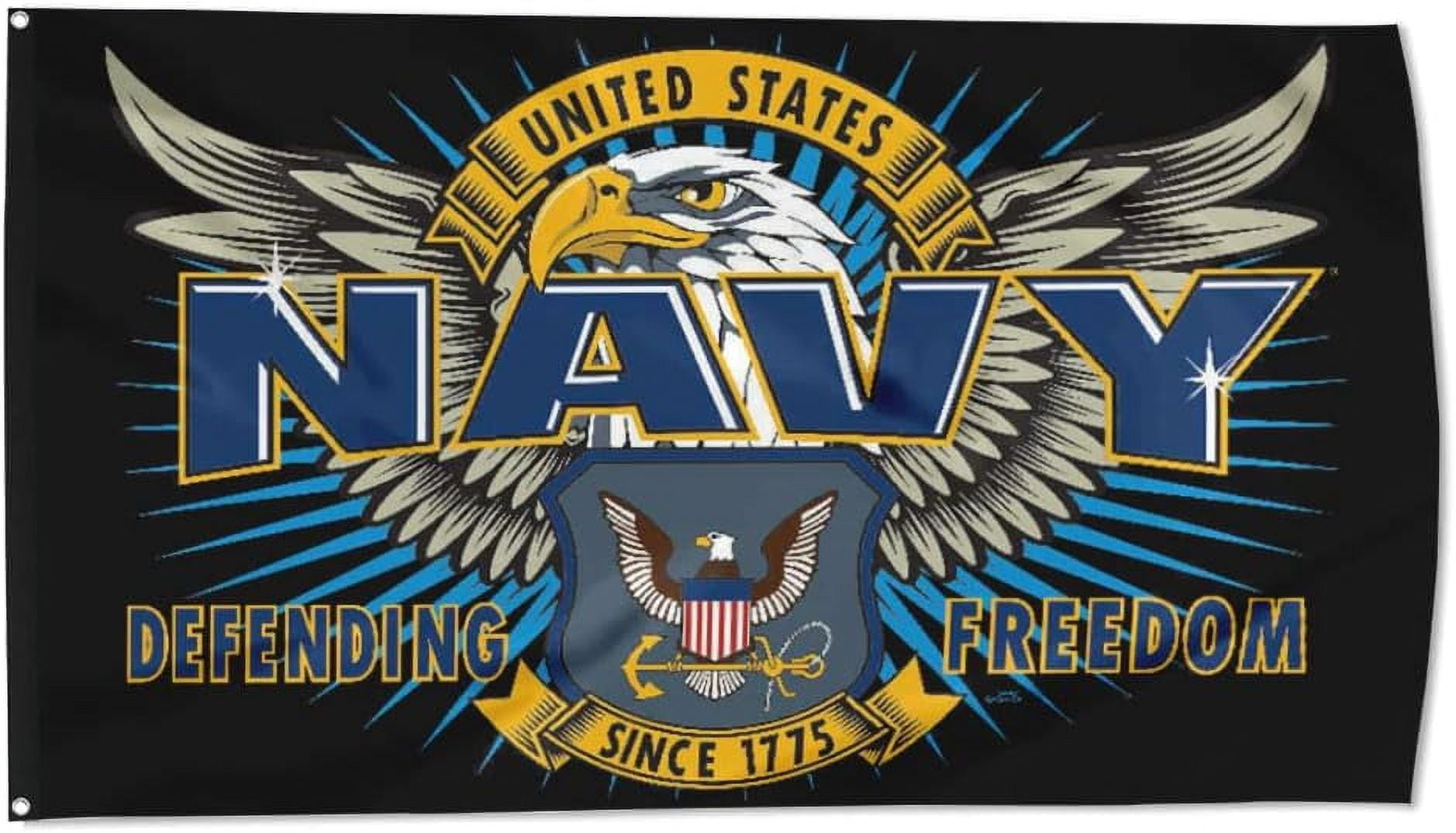 5x8ft U.S. Navy Defending Freedom Flag - UV Fade Resistant Double Sided ...