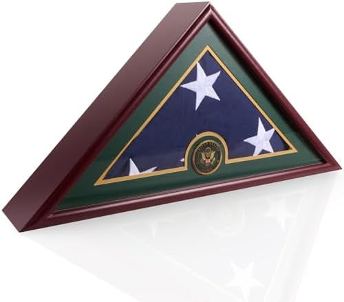 - 5x9 Flag Display Case Shadow Box Flat Base with Cherry Finish with ...