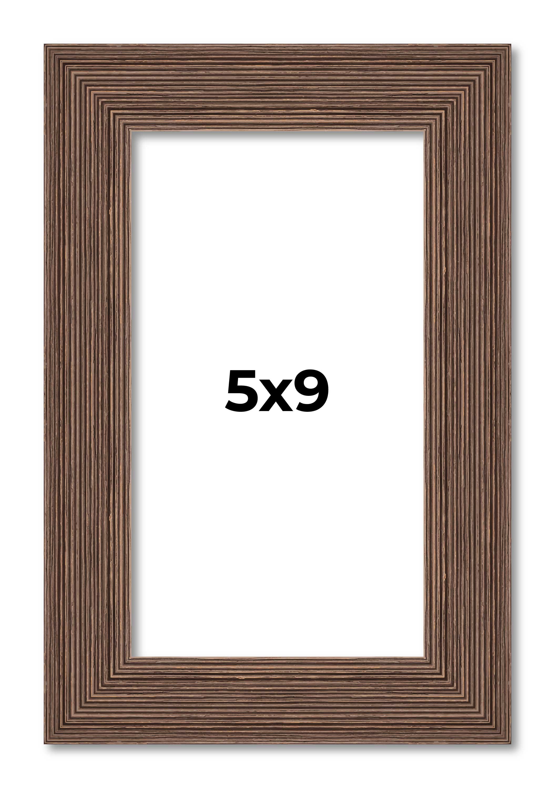 5x9 Frame Brown Farmhouse Solid Wood Picture Frame Width 1.5 Inches ...
