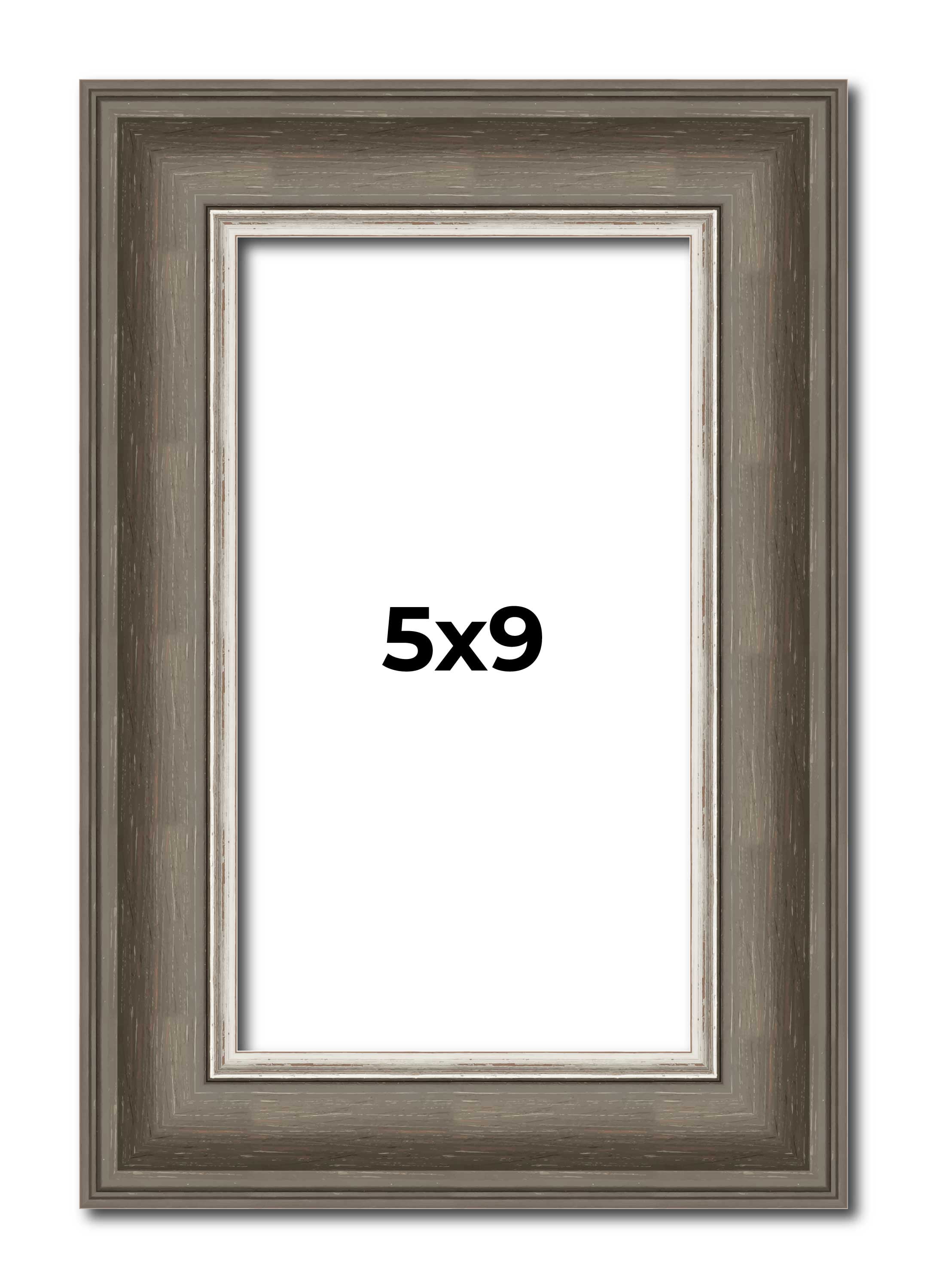 5x9 Frame Brown Solid Wood Picture Frame | 1.75 Inch Moulding Width ...