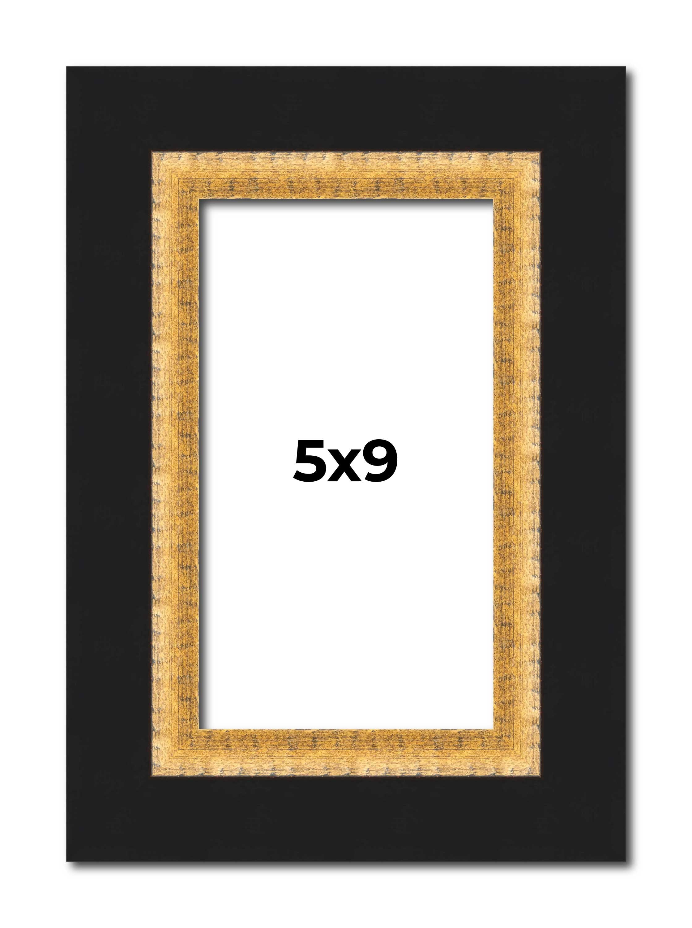 5x9 IN Frame Gold Real Wood Picture Frame Width 2.25 Inches | Interior ...