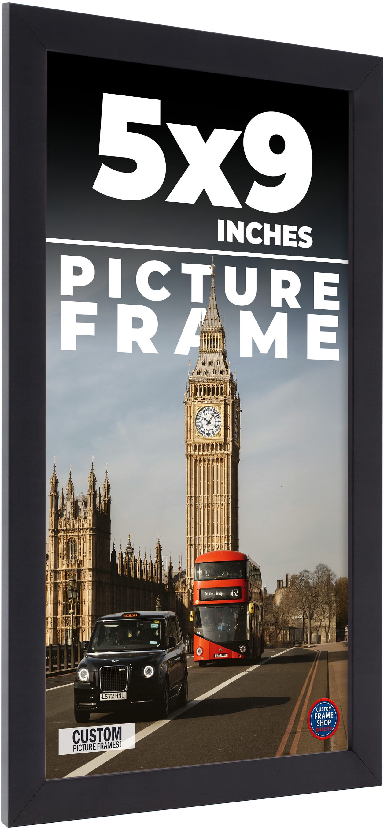 5x9 In Frame Black Real Wood Picture Frame Width 0.75 inches | Interior ...