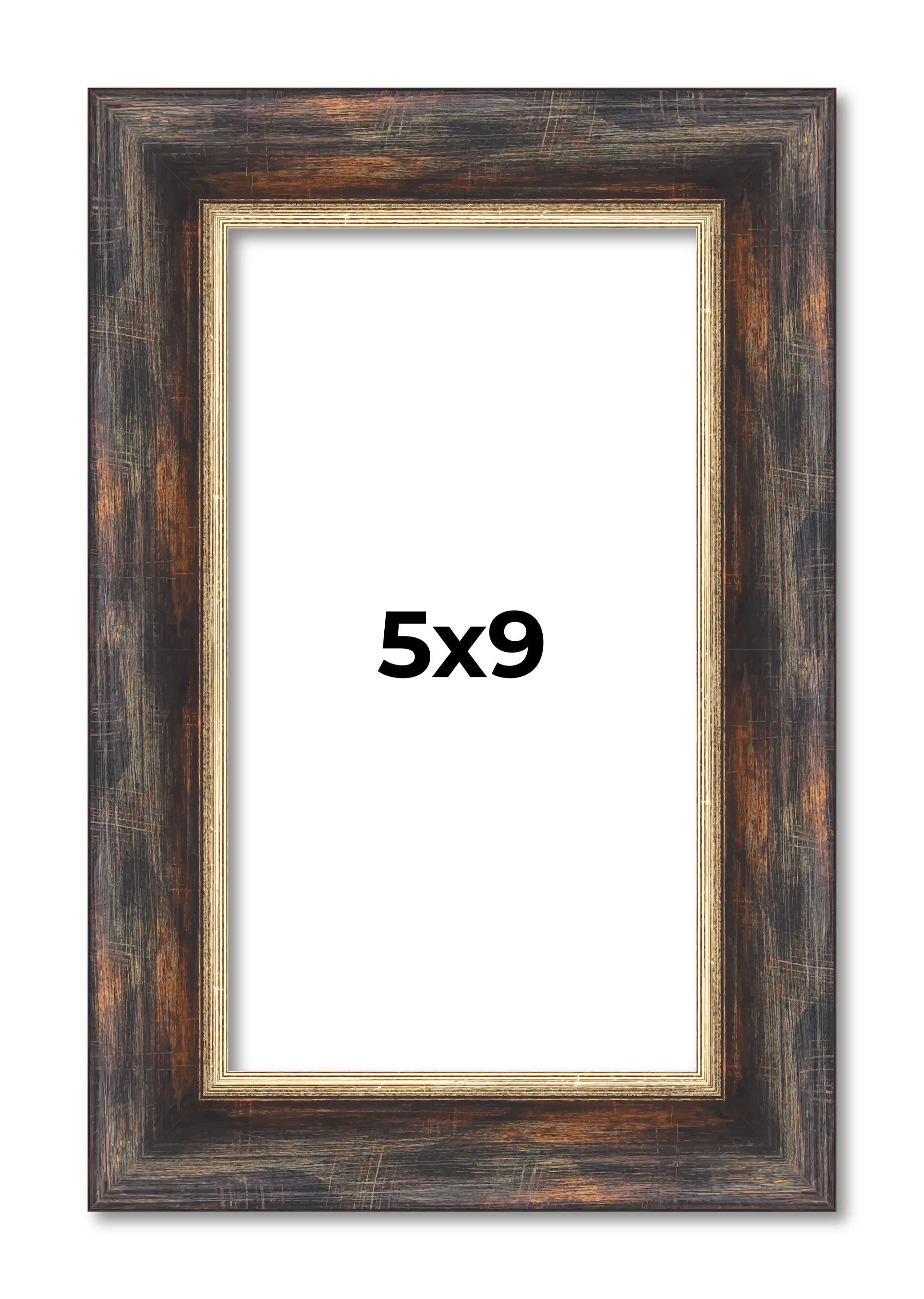 5x9 In Frame Gold Real Wood Picture Frame Width 1.5 inches | Interior ...