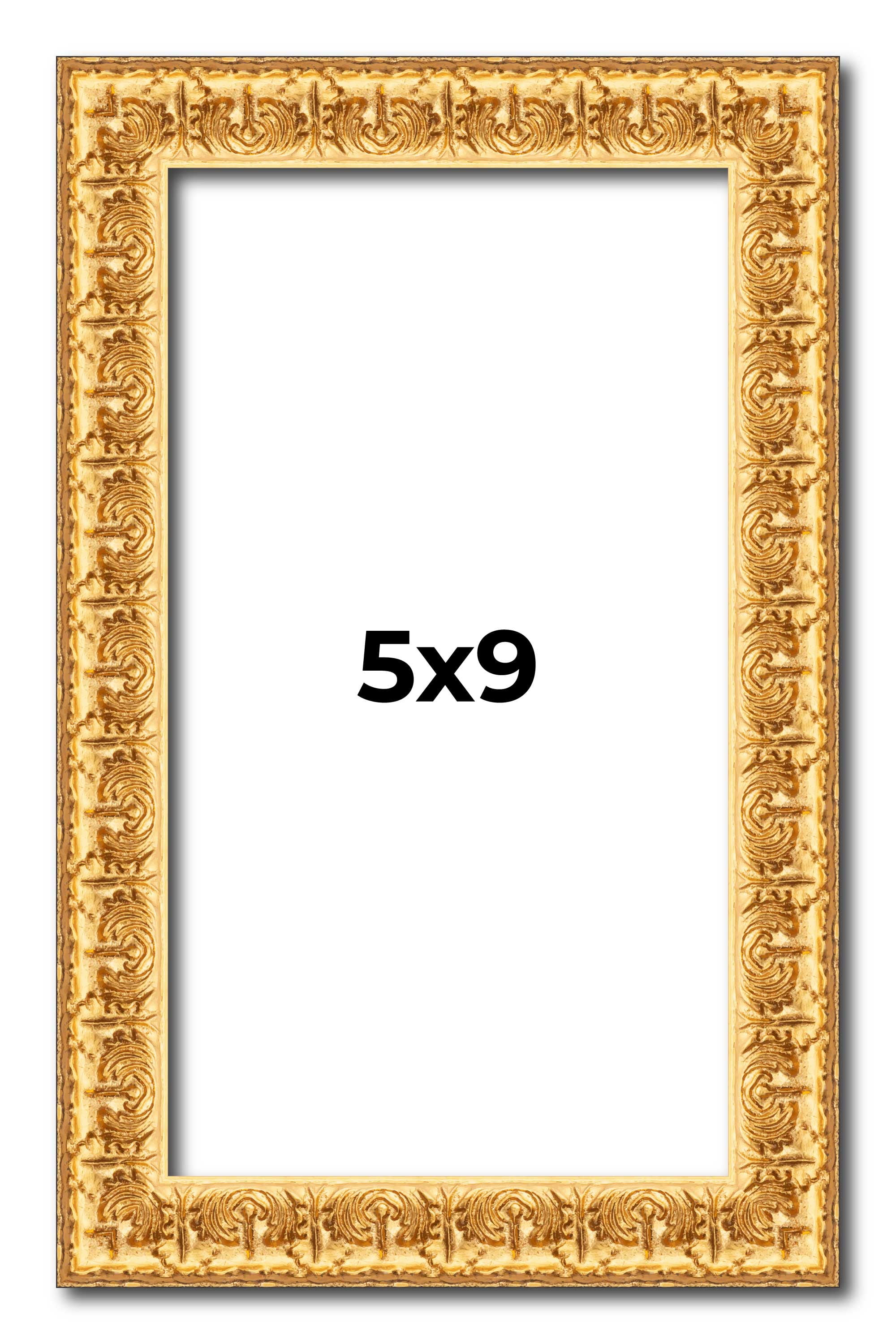 5x9 In Frame Gold Real Wood Picture Frame Width 1 inches | Interior ...
