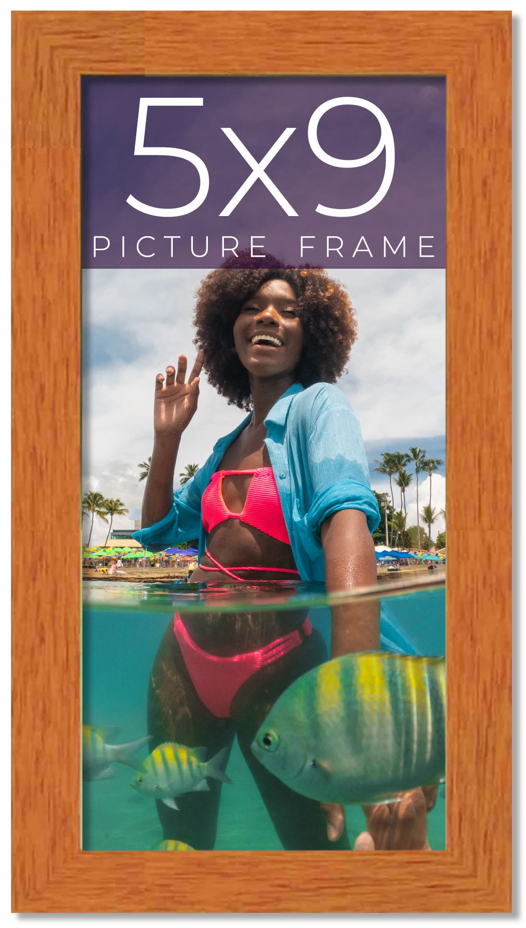 5x9 In Honey Brown Real Wood Picture Frame Width 0.75 inches | Interior ...