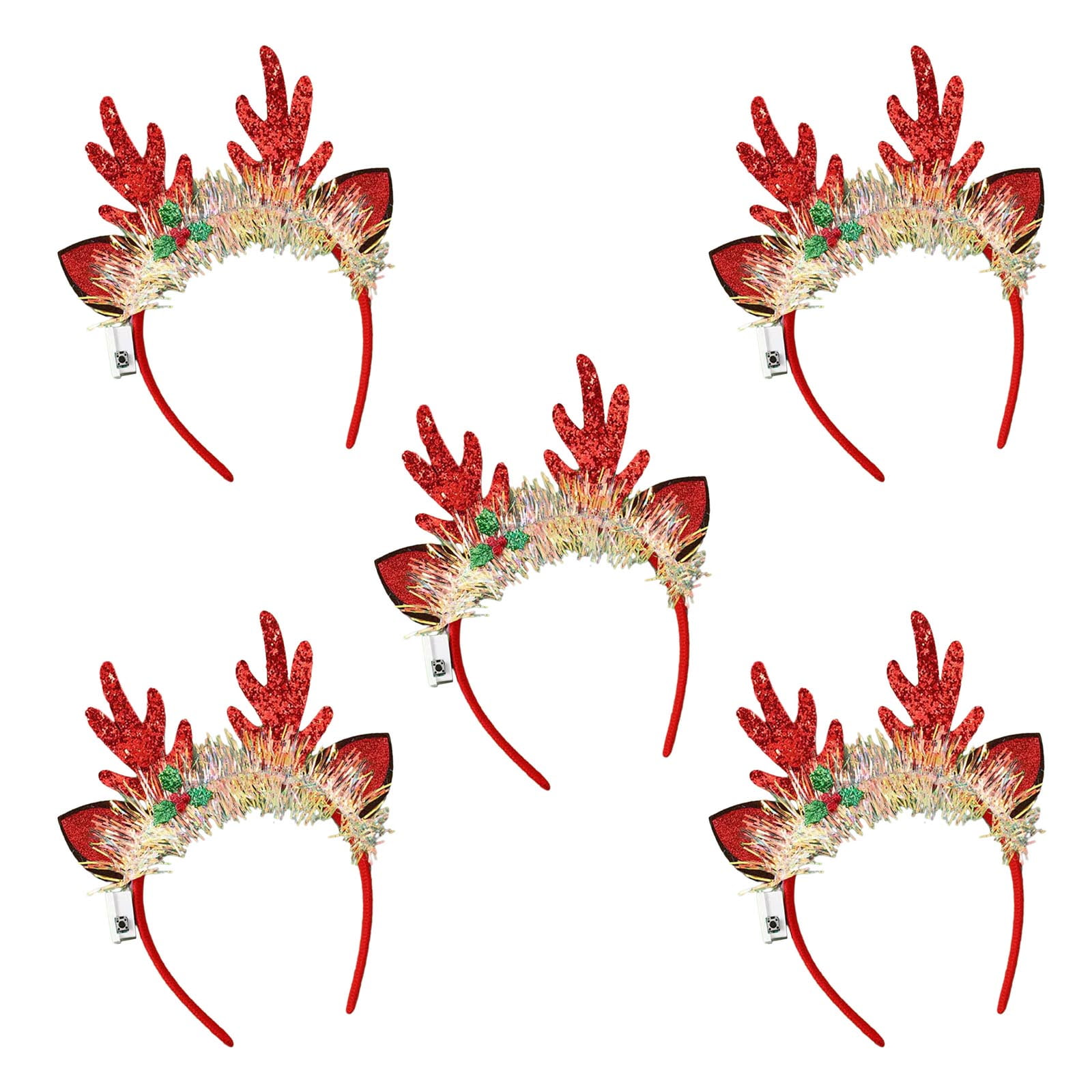5xChristmas Glowing Hair Light up Head Light Up Hairband Creative ...