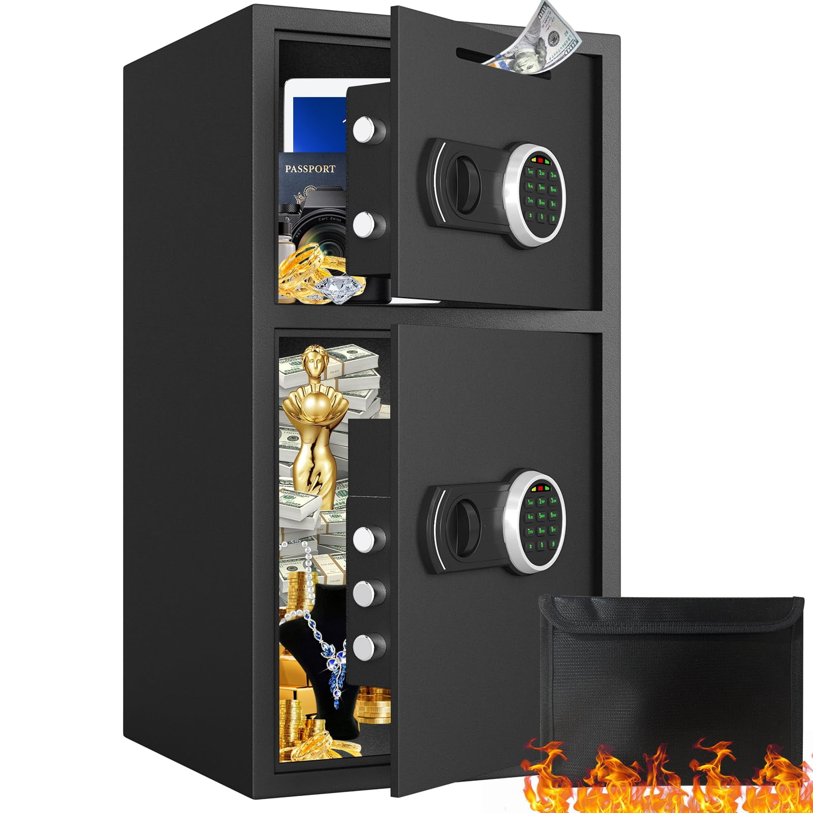 6.0 Cu ft Extra Large Home Safe Box with Fireproof Waterproof Bag ...