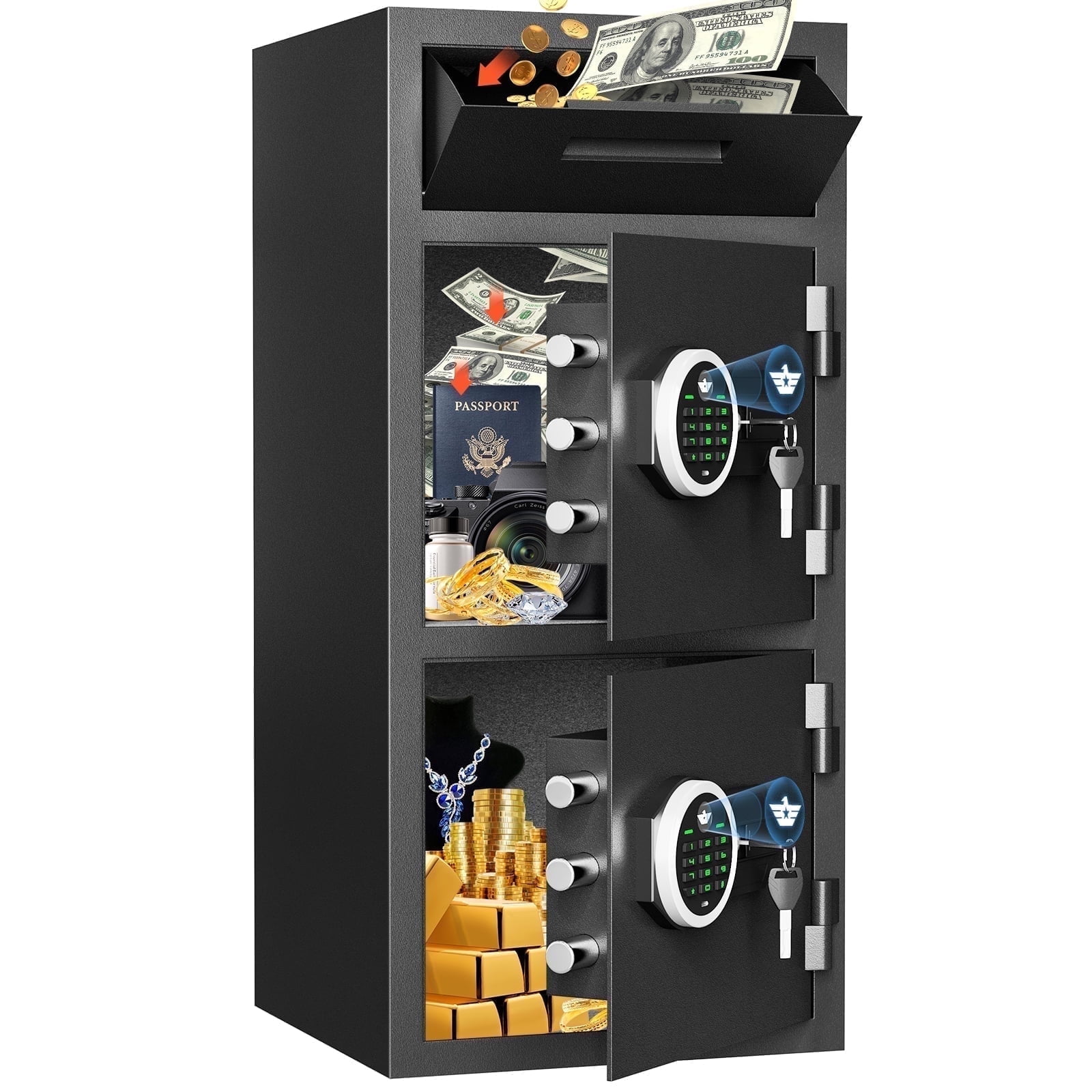 6.5 Cu ft Extra Large Home Safe Box Fireproof Waterproof with Drop Slot ...