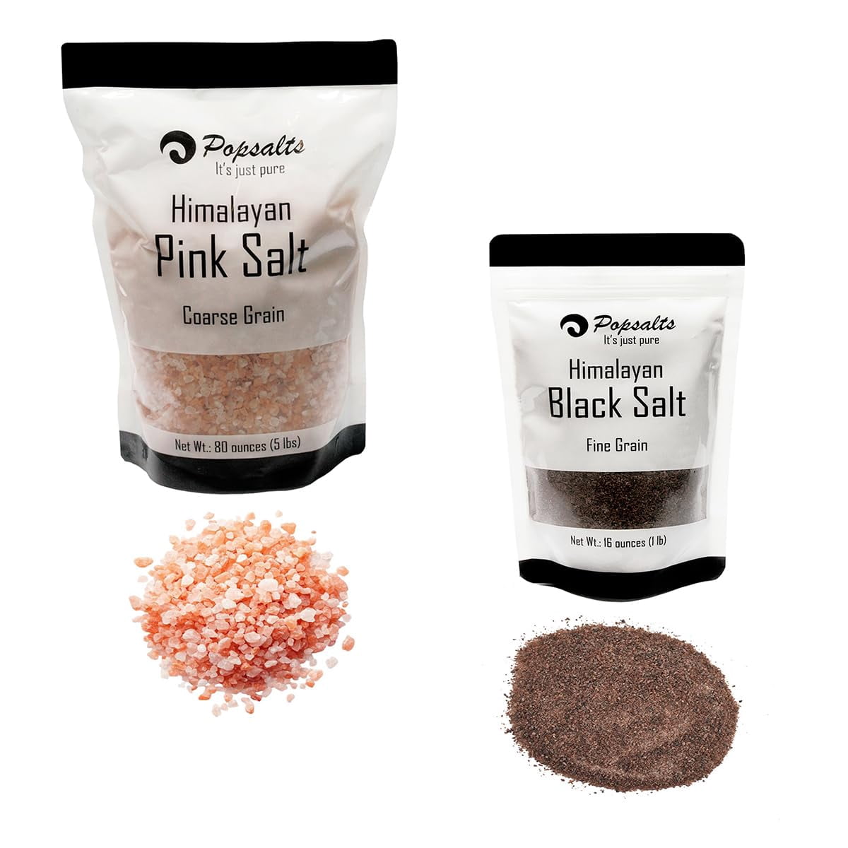 6.0 Lbs Himilayan Salt - 5.0 lbs Pink Coarse and 1 lb Black Fine Grain ...