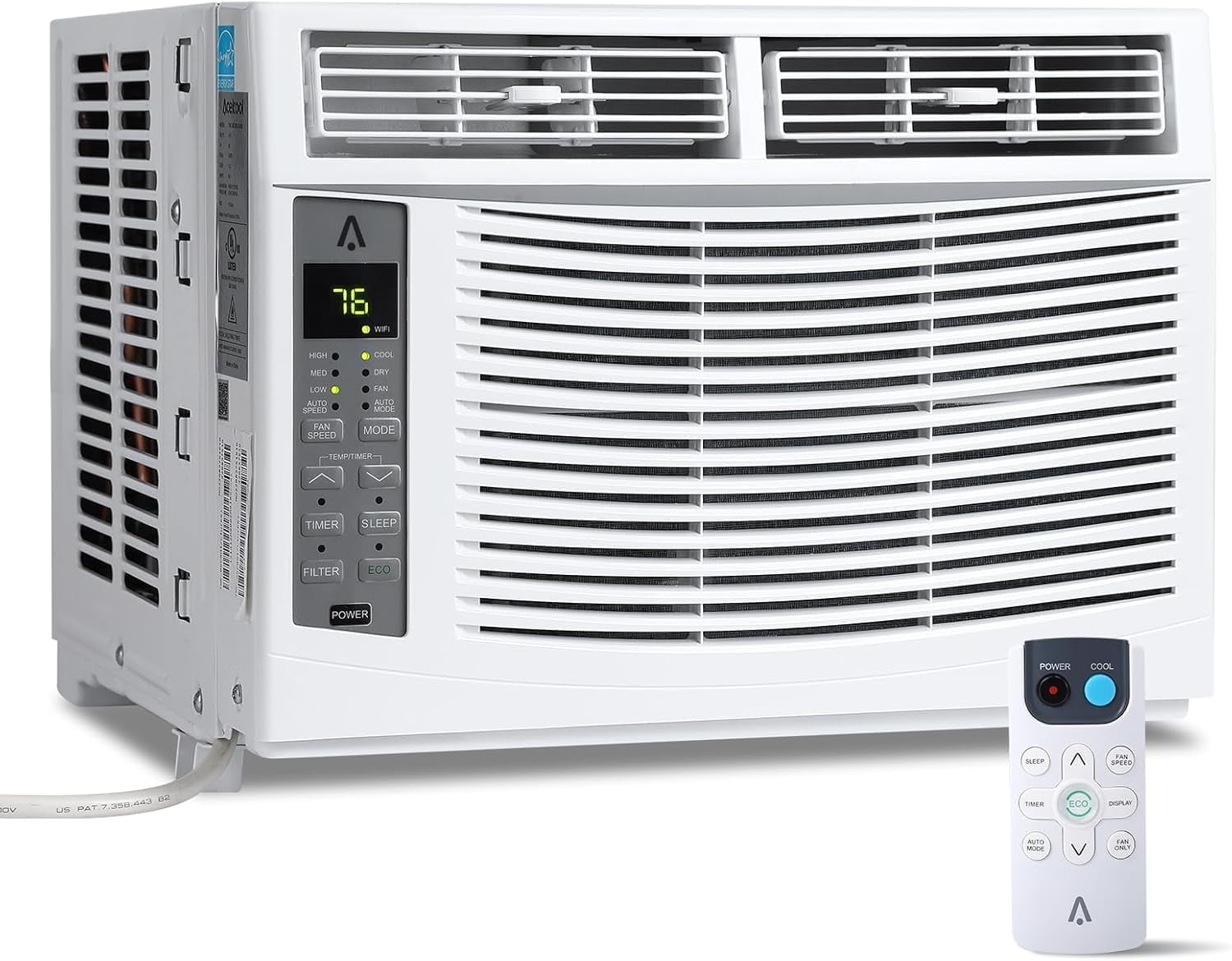6,000 BTU Window Air Conditioner, Cools Rooms Up to 250 Sq.Ft, Remote ...
