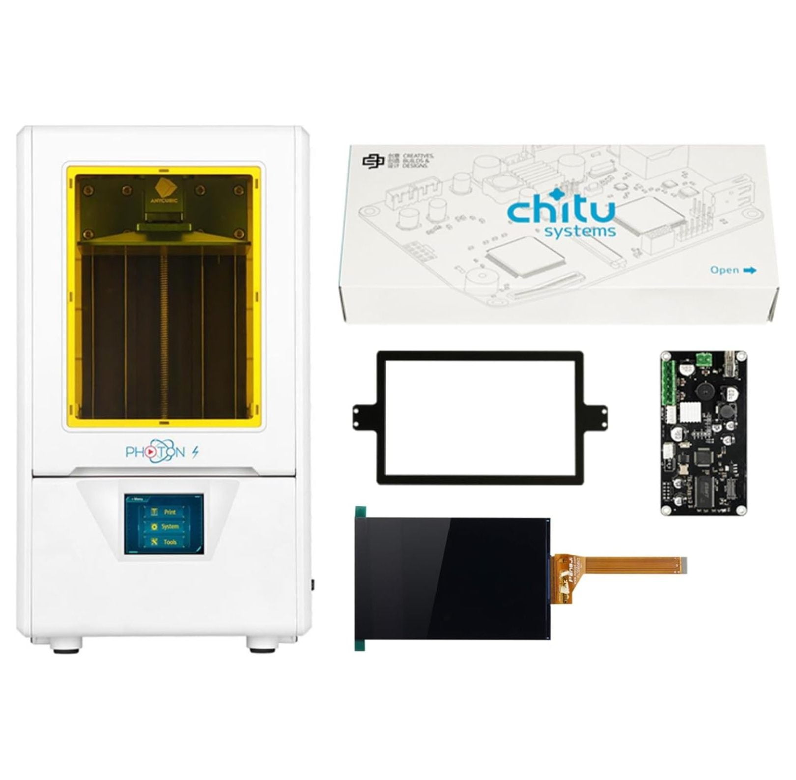 6.08 Inch Mono LCD Screen for Photon S Replacement, Upgrade LCD Screen Kit Chitu V2 Motherboard ...