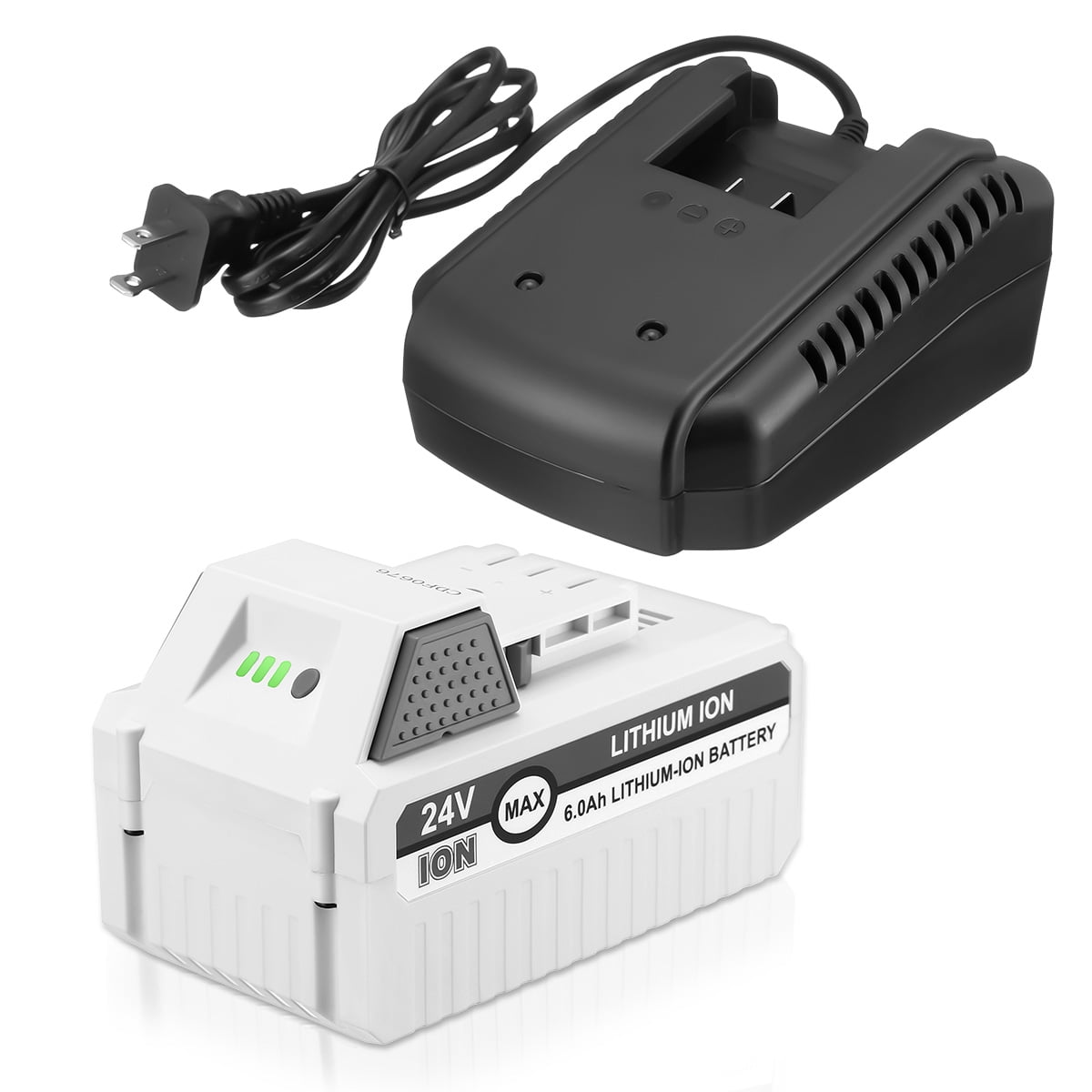 Snow Joe + Sun Joe 24V 6.0Ah Lithium-ion Battery and Fast Charger for ...