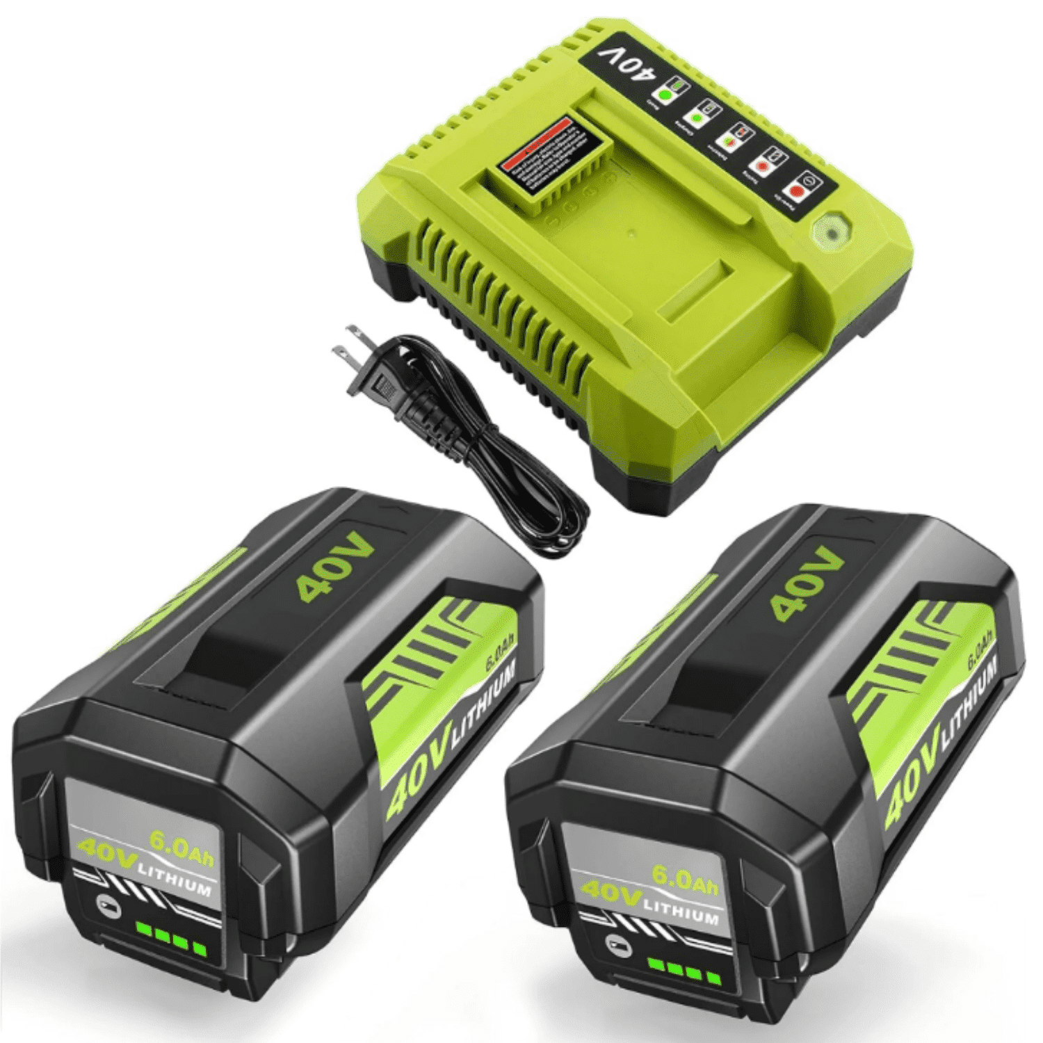 2Pack 6.0Ah 40V OP4040 Replacement for Ryobi High Capacity Battery ...
