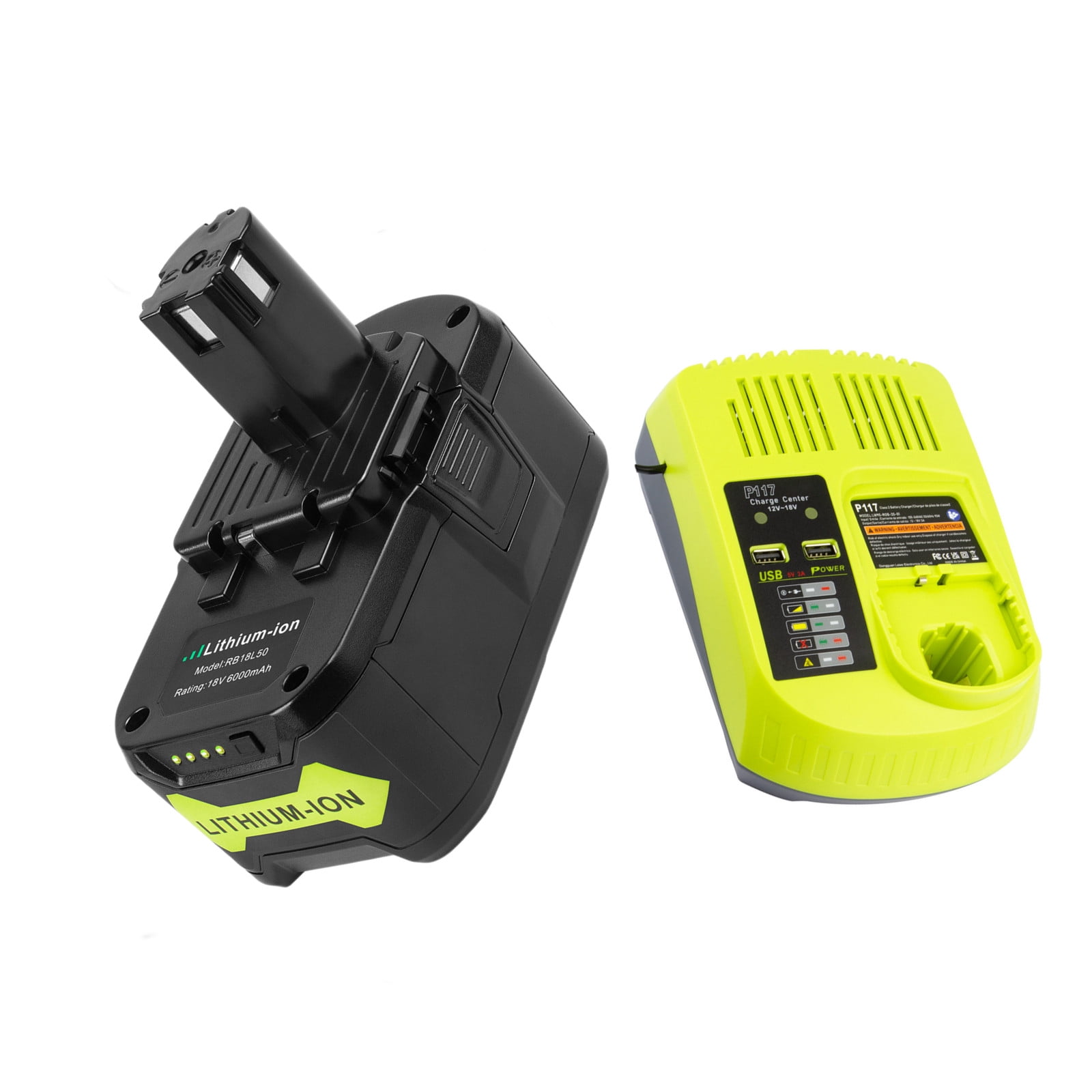 6.0Ah P108 P102 Replacement for Ryobi One+ Plus Battery 18V Lithium ...