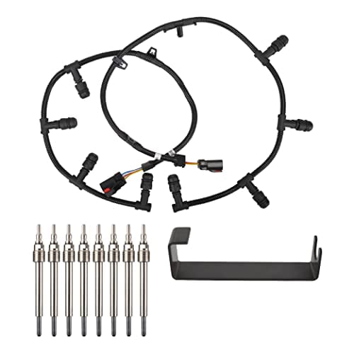 6.0L Glow Plug Connector Wire Harness with 8 Glow Plugs & Removal Tool ...