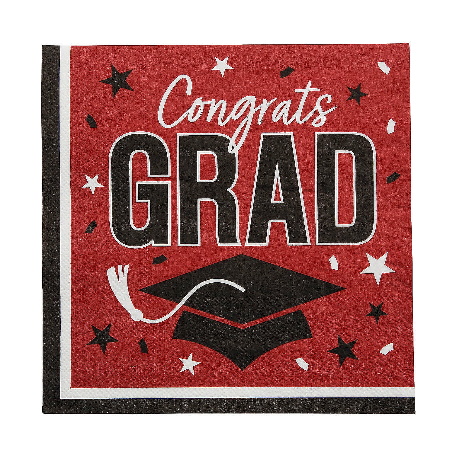 6 1/2" Bulk 50 Count Burgundy Congrats Grad Paper Luncheon Napkins ...