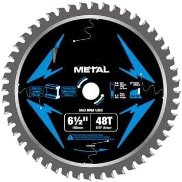 6-1/2 Inch 48 Steel and Ferrous Metal Circular , 5/8 Inch Arbor, Thin ...