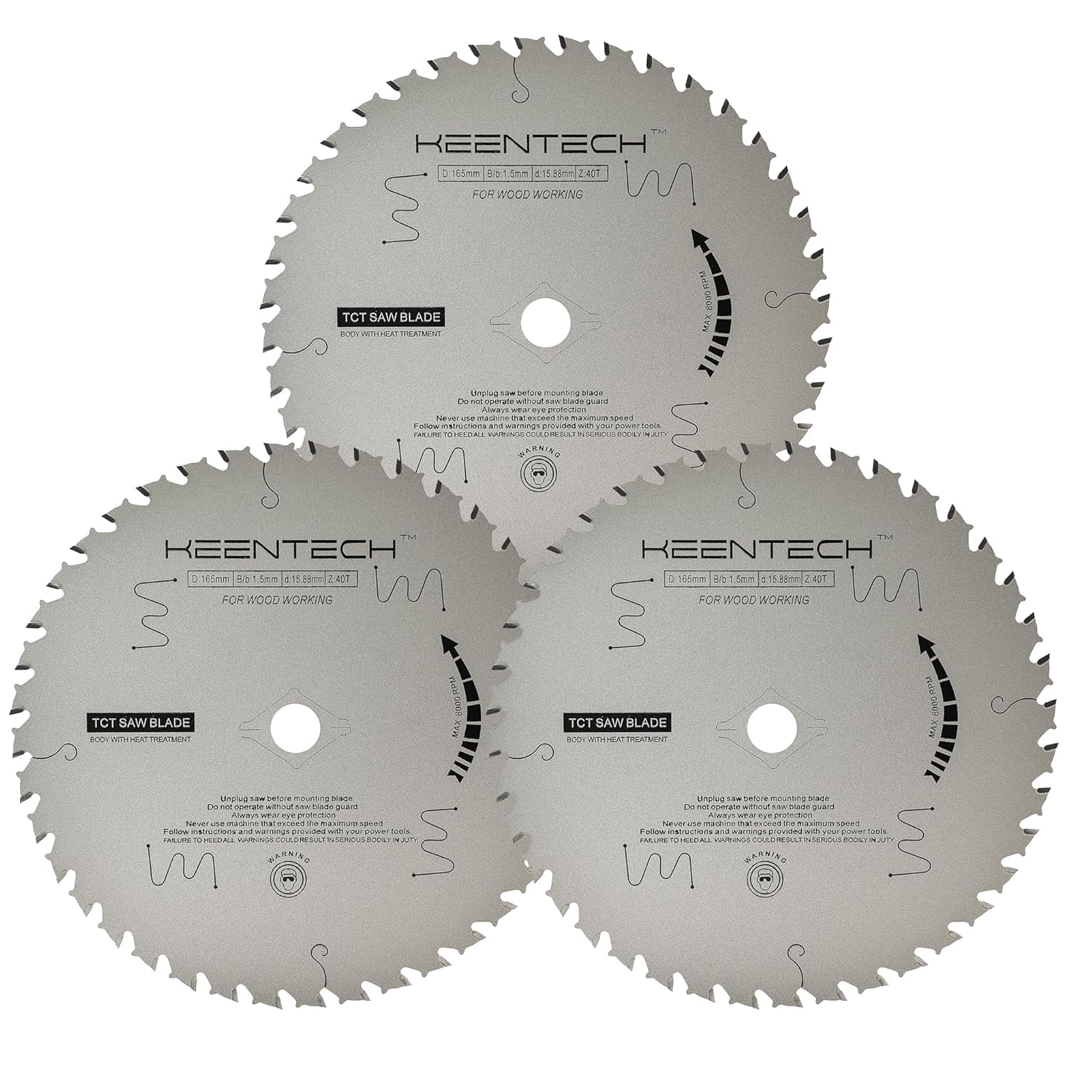 6-1/2 Inch Circular Saw Blades 40T, 5/8 Inch Arbor, Teflon Coated ...