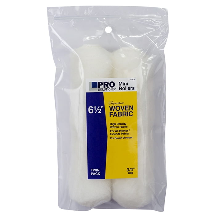6-1/2” x 3/4” Nap Pro Solutions 41634 White Signature, White Woven Mini-Roller Cover, 2-Pack ...
