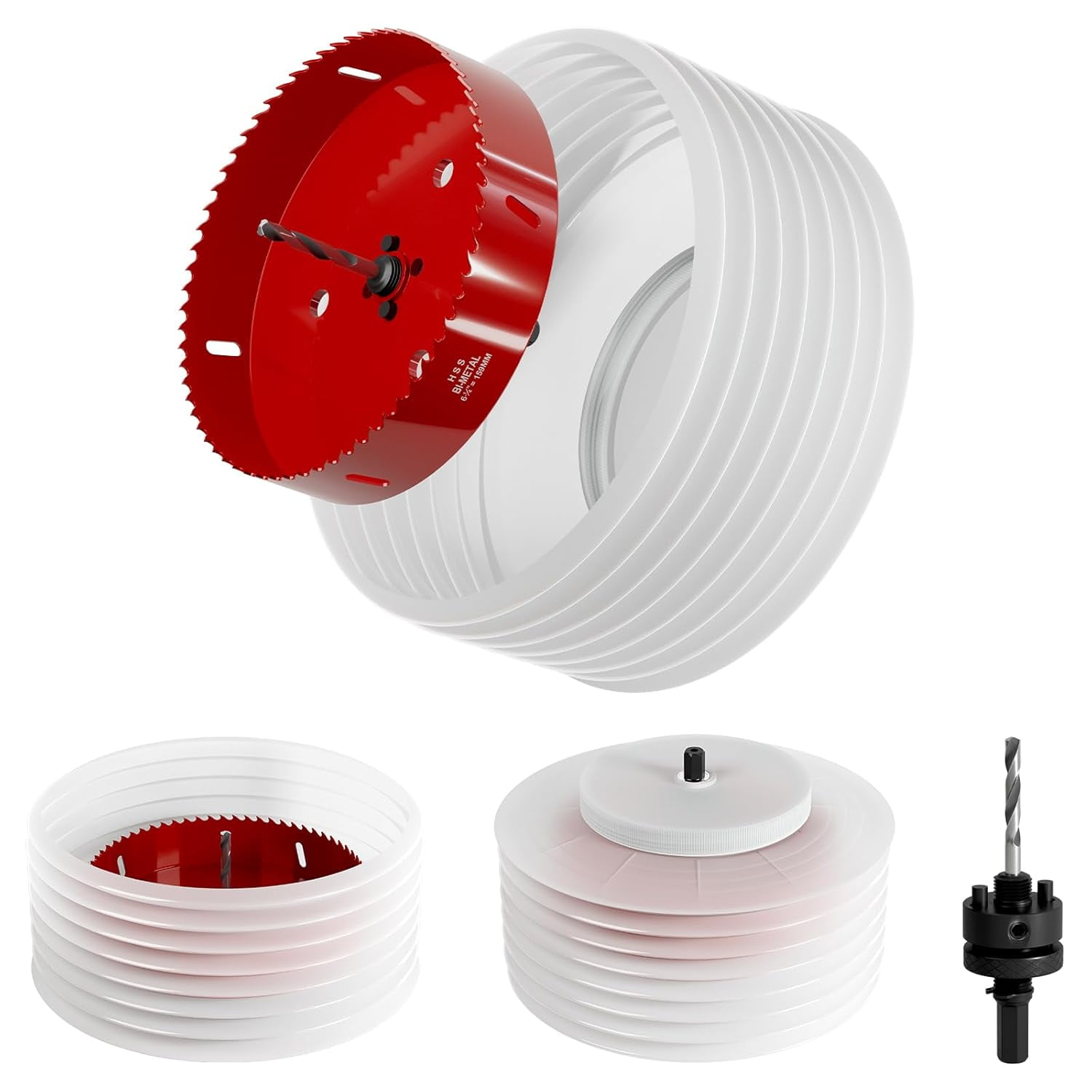 6-1/4 Inch Hole Saw with Dust Bowl for Recessed Lights - 159 mm M42 HSS ...