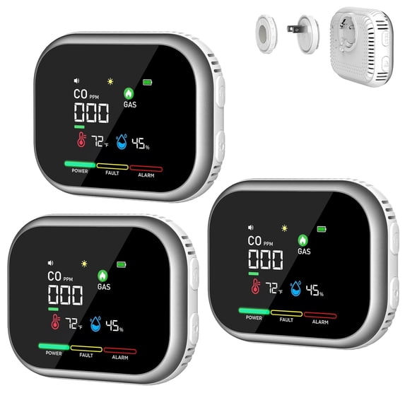 6 in 1 Air Quality Detector with Direct Plug-in Power, Magnetic Base ...