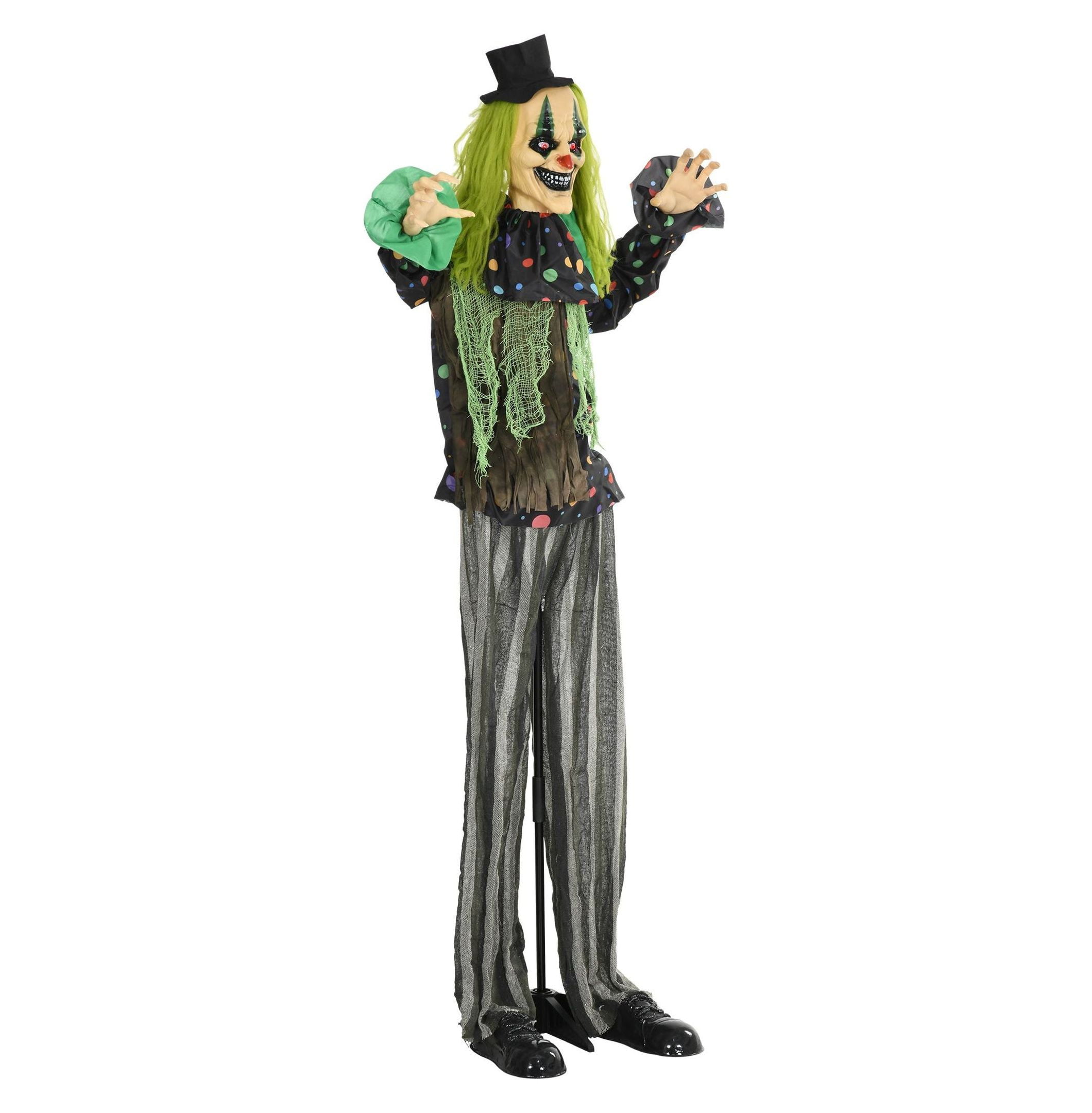 6.1' Animated Halloween Clown Decoration - Sound & Motion Activated ...