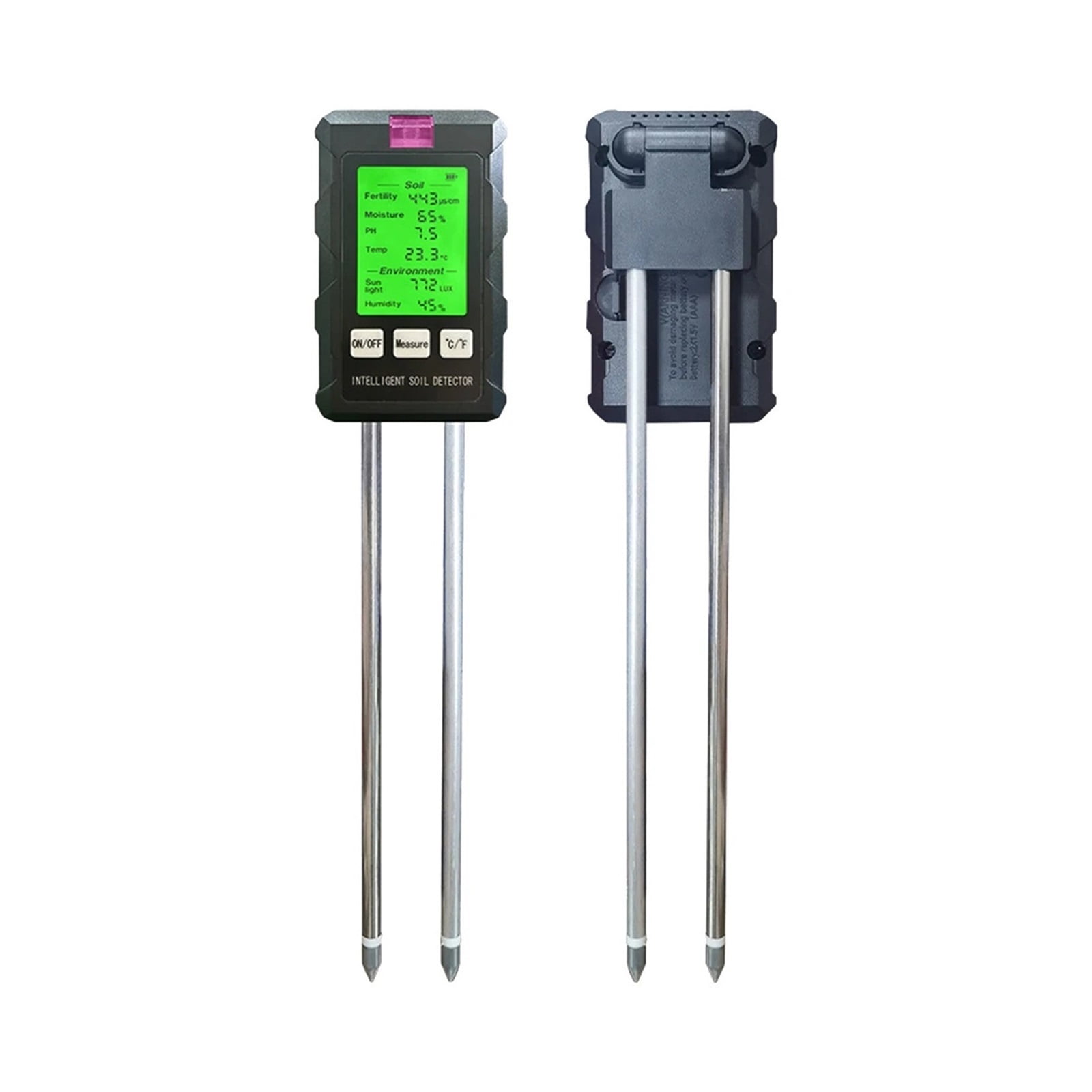 6 in 1 Digital Soil Tester LCD Backlight Soil Moisture Sensor Metal ...