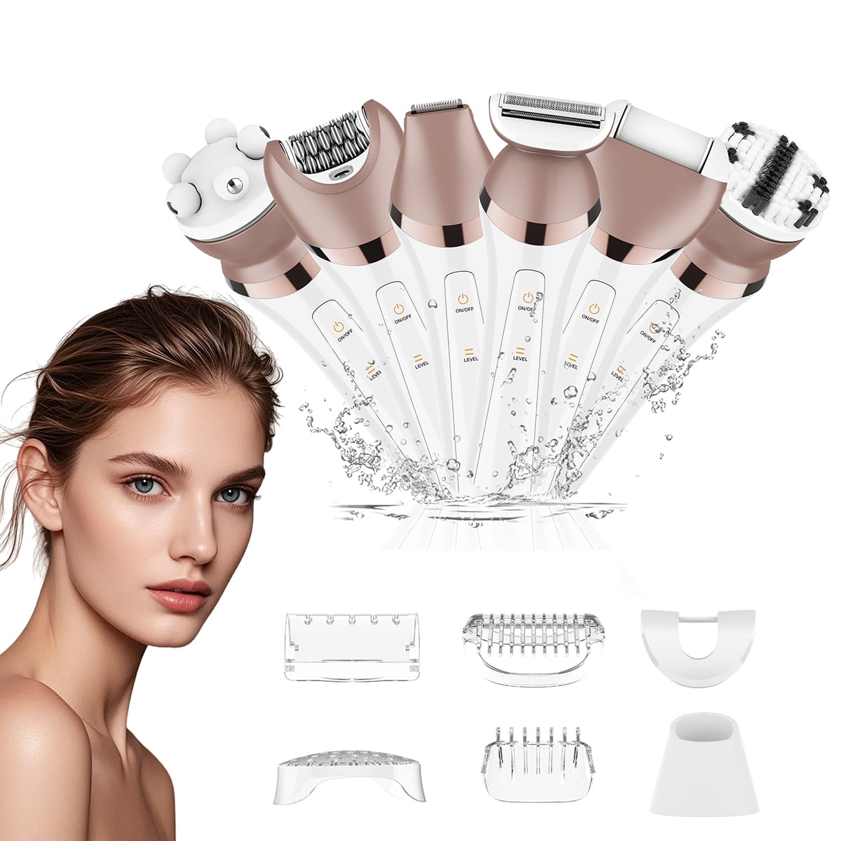 6 in 1 Electric Razors for Women Shaver Women Pubic Hair Wet Dry Bikini Trimmer for Women Foil ...