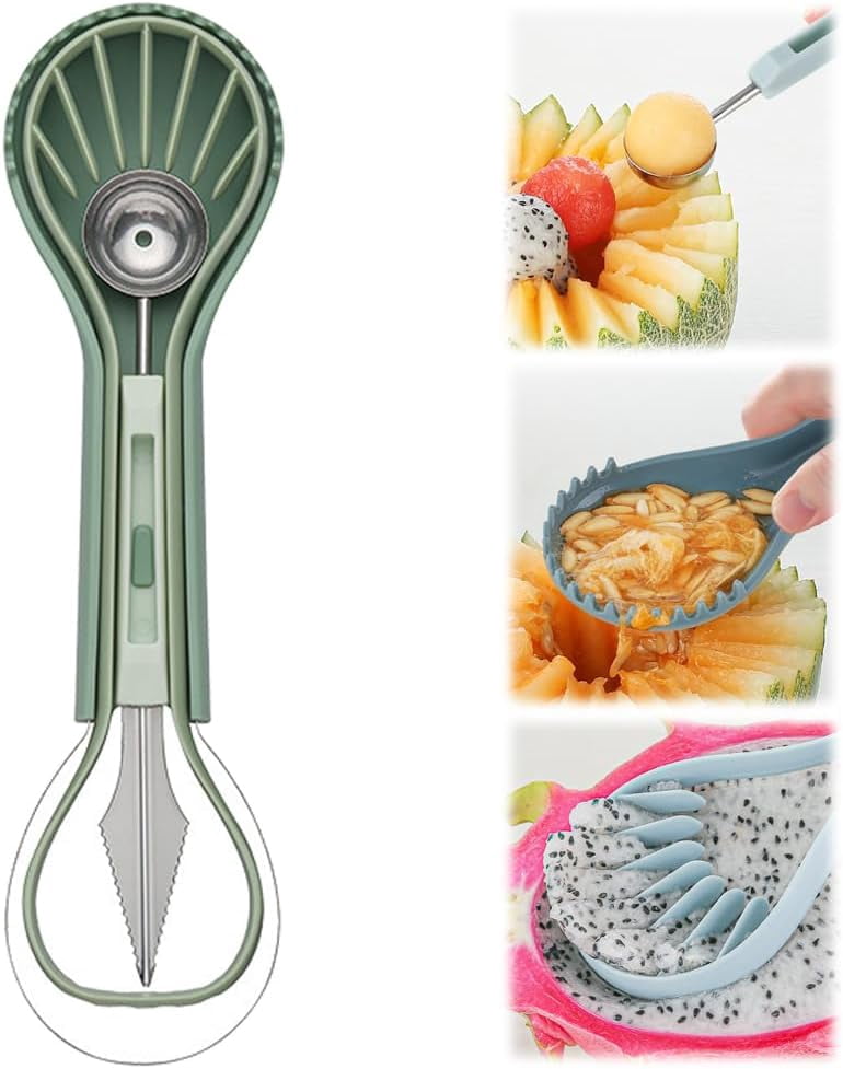 6 in 1 Fruit Cutter Melon Baller Scoop Set, 2025 New Watermelon Cutter ...