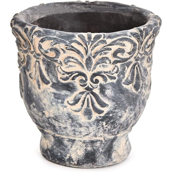 6.1 Inch Cement Pot for , Succulent Planter with Embossed Design ...